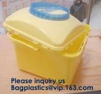 China OEM 3l 5l 10l 12l 21l 22l yellow hospital biohazard medical needle disposal plastic safety sharps container for sale