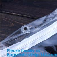 China Custom Frosted Opp Pvc Black Zipper Slider Packaging Clothing Bag With Your Logo,Underwear Zip Lock Packing Plastic Clot for sale