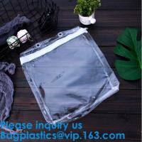 China Custom Frosted Opp Pvc Black Zipper Slider Packaging Clothing Bag With Your Logo,Underwear Zip Lock Packing Plastic Clot for sale