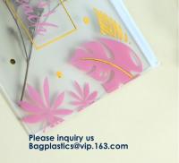 China Logo Printed Slider Zipper Clear Pvc Bag For Package Vinyl Transparent Pvc Bag Cosmetic Packing,Zipper Closure Design for sale