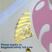 China Logo Printed Slider Zipper Clear Pvc Bag For Package Vinyl Transparent Pvc Bag Cosmetic Packing,Zipper Closure Design for sale