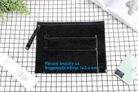 China Transparent Pvc Slider Zipper Bag With Blue Side Gusset,Bottom Gusset Cosmetic Pvc Slider Packaging Bag Bagease Bagplast for sale