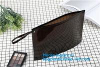 China Transparent Pvc Slider Zipper Bag With Blue Side Gusset,Bottom Gusset Cosmetic Pvc Slider Packaging Bag Bagease Bagplast for sale