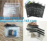 China k Plastic Bags Packaging Custom Clear Poly Pvc Slider Zipper Bag, Standup Cosmetics Packaging PVC Slider Bag for sale