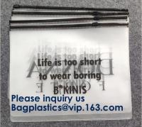 China k Plastic Bags Packaging Custom Clear Poly Pvc Slider Zipper Bag, Standup Cosmetics Packaging PVC Slider Bag for sale