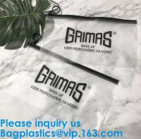 China k Plastic Bags Packaging Custom Clear Poly Pvc Slider Zipper Bag, Standup Cosmetics Packaging PVC Slider Bag for sale