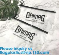 China k Plastic Bags Packaging Custom Clear Poly Pvc Slider Zipper Bag, Standup Cosmetics Packaging PVC Slider Bag for sale