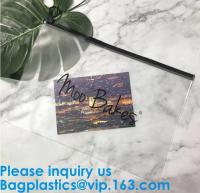 China k Plastic Bags Packaging Custom Clear Poly Pvc Slider Zipper Bag, Standup Cosmetics Packaging PVC Slider Bag for sale