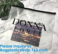 China k Plastic Bags Packaging Custom Clear Poly Pvc Slider Zipper Bag, Standup Cosmetics Packaging PVC Slider Bag for sale