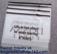 China k Plastic Bags Packaging Custom Clear Poly Pvc Slider Zipper Bag, Standup Cosmetics Packaging PVC Slider Bag for sale