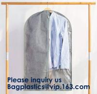 China Vinyl Garment Suit Bag With Pocket,Printed Zipper Garment Clothing Fodable Bag,Side Zipper Clothes Cover Travel Storage for sale