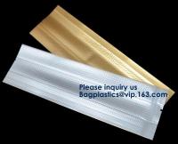 China 3 Side Seal Metallized Foil Inside Stand Up Zipper Plastic Bags/ Glossy Gold Printing Flat Foil Pouch Bagease Bagplastic for sale
