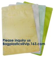 China Custom Printed Kraft Paper Flat Bottom Standup Pouch / Food Packaging Bags,250g/500g High Barrier Custom Printed Foil Co for sale