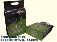 China Kraft Stand Up Pouches Clear Stand Up Pouches Jute Look Stand Up Pouches Striped Stand Up Pouch with Rectangular Window for sale
