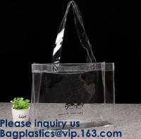China Promo Custom Logo PVC shopping bag gift bag printed bag, Reusable PVC Plastic Transparent Shopping Bag, Bagease, PACK for sale