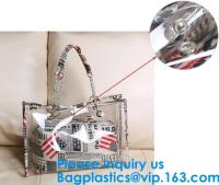 China PVC Waterproof outdoor Travel Shopping Bags Fashion Lady Colorful Striped Beach Bags Waterproof Outdoor Beach Bean Bag for sale
