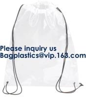 China Custom Made PVC Transparent Drawstring Bag For Sports Cloth,Sport Promotional Clear Pvc Beach Shoe Bag Clear Drawstring for sale