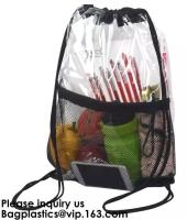 China OEM Design Promotion PVC Drawstring GYM Bag,Clear PVC Drawstring Bag With Gold String Promotional Reflective Plastic PVC for sale