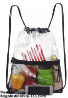 China OEM Design Promotion PVC Drawstring GYM Bag,Clear PVC Drawstring Bag With Gold String Promotional Reflective Plastic PVC for sale