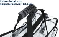 China Professional Clear Makeup Cosmetic Bag PVC Carry Bag With 7 Extra Magnet Pockets And Detachable Shoulder Strap for sale