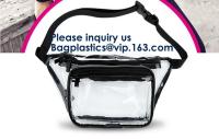 China Bagease Clear PVC Fanny Pack With Double Zipper And Adjustable Strap,Clear PVC blacpack with top zipper opening for sale