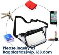 China Bagease Clear PVC Fanny Pack With Double Zipper And Adjustable Strap,Clear PVC blacpack with top zipper opening for sale