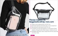 China Bagease Clear PVC Fanny Pack With Double Zipper And Adjustable Strap,Clear PVC blacpack with top zipper opening for sale