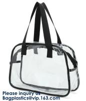China Clear PVC Bag With Zipper Interior Pouch And Detachable Shoulder Strap,Cosmetic Tote Bags With Zipper Closure, bagease for sale