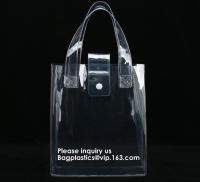 China Transparent Makeup Bag Cosmetic Bag Pvc Tote Bag With Clear Handles And Plastic Buckle Closure, crossboady, shoulder for sale