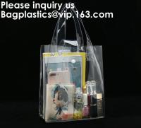 China Transparent Makeup Bag Cosmetic Bag Pvc Tote Bag With Clear Handles And Plastic Buckle Closure, crossboady, shoulder for sale