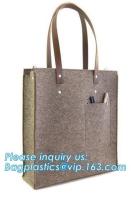 China Felt Laptop Bag With Zipper Pocket Eco Polyester Felt Low Price Tote Bag Handmade Fashion Felt Women Bag for sale