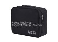 China Large Capacity waterproof Hanging travel Cosmetic Bag Toiletry Bag With Hook,Pouch Travel Small Black PU Cosmetic Bag for sale