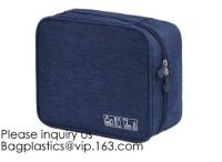 China Large Capacity waterproof Hanging travel Cosmetic Bag Toiletry Bag With Hook,Pouch Travel Small Black PU Cosmetic Bag for sale