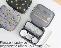 China Stylish Black Makeup Brush Organizer Cosmetic Bag Storage Bag With Handle For Travel,Ladies Plain Unisex Toiletry Handba for sale