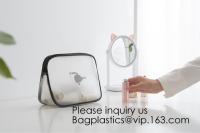 China Eco Friendly PVC Zipper Cosmetic Pouch Clear Toiletry Bag, Stand Up Packaging Zip Lock Cosmetic Bag Pouch, bagease for sale