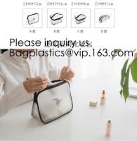 China Eco Friendly PVC Zipper Cosmetic Pouch Clear Toiletry Bag, Stand Up Packaging Zip Lock Cosmetic Bag Pouch, bagease for sale