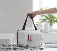 China Travel Transparent Pvc Toilet Cosmetic Bag Clear Make Up Pouch,Waterproof Custom Logo Geometric Black Pouches Cosmetic B for sale