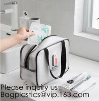 China Travel Transparent Pvc Toilet Cosmetic Bag Clear Make Up Pouch,Waterproof Custom Logo Geometric Black Pouches Cosmetic B for sale
