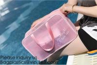 China PVC Makeup Bag Waterproof Cute Clear Transparent Plastic PVC Travel Makeup Cosmetic Toiletry Zip Bag Pouch for sale