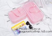 China Eco-friendly Fashion Waterproof Clear PVC Zippered Cosmetic Pouch for Bathroom,Holographic PVC Makeup Cosmetic Bag Laser for sale
