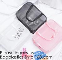 China Eco-friendly Fashion Waterproof Clear PVC Zippered Cosmetic Pouch for Bathroom,Holographic PVC Makeup Cosmetic Bag Laser for sale