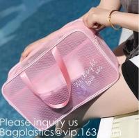 China Eco-friendly Fashion Waterproof Clear PVC Zippered Cosmetic Pouch for Bathroom,Holographic PVC Makeup Cosmetic Bag Laser for sale