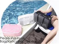 China Eco-friendly Fashion Waterproof Clear PVC Zippered Cosmetic Pouch for Bathroom,Holographic PVC Makeup Cosmetic Bag Laser for sale