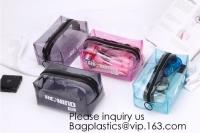 China Double Layer Waterproof Storage Transparent Pvc Cosmetic Bag Pouch With Handle,Fashion Cute Girl'S Glitter Pvc Cosmetic for sale