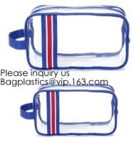 China Modern Fashion Travel Portable Transparent PVC Customized Logo Cosmetic Pouch,PVC Cosmetic Pouch With red Zipper for sale