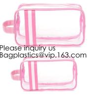 China Modern Fashion Travel Portable Transparent PVC Customized Logo Cosmetic Pouch,PVC Cosmetic Pouch With red Zipper for sale