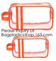 China Modern Fashion Travel Portable Transparent PVC Customized Logo Cosmetic Pouch,PVC Cosmetic Pouch With red Zipper for sale