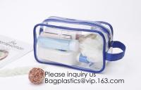 China Modern Fashion Travel Portable Transparent PVC Customized Logo Cosmetic Pouch,PVC Cosmetic Pouch With red Zipper for sale