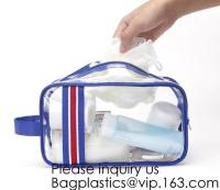 China Modern Fashion Travel Portable Transparent PVC Customized Logo Cosmetic Pouch,PVC Cosmetic Pouch With red Zipper for sale