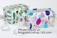 China Cute Unicorn PVC Transparent Travel Accessory Cosmetic Bag Waterproof Makeup Pouch Cactus Flamingo Wash Kits Organizer for sale